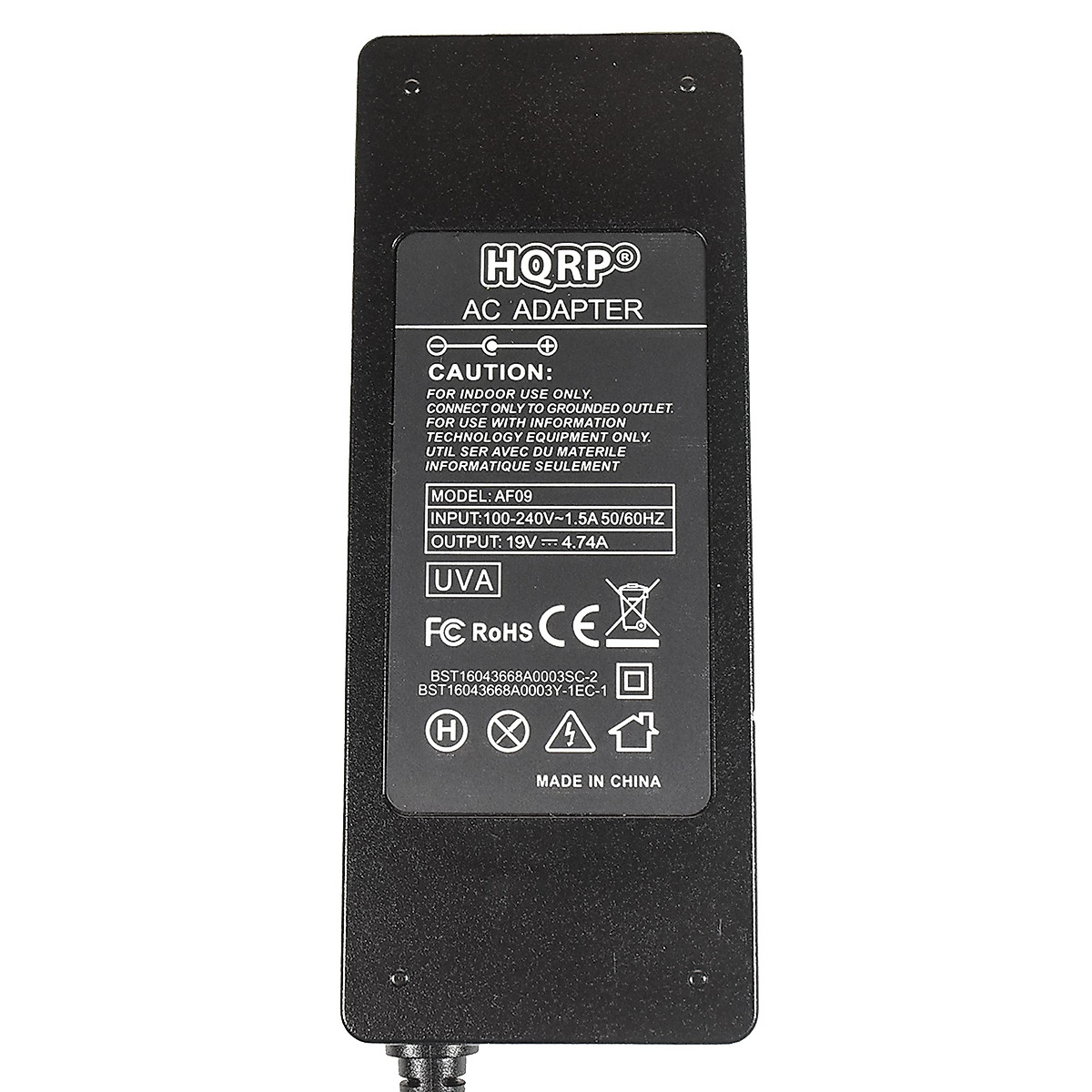 HQRP AC Adapter fits Westinghouse LD-2655VX LD-2657DF LD-2680 LD-2685VX LD-3235 LD-3237 LD-3255VX LD-3257DF LED LCD HDTV TV Power Supply Cord Westing House + Euro Plug Adapter