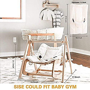 Little Dove Baby Bouncer 3-in-1 Convertible Wooden Recliner and Rocker Chair for Toddler - with Removable Cushion, Seat Belt and Booster