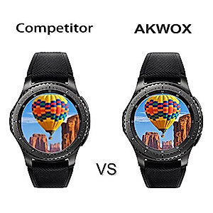 (4-Pack) Gear S3 Tempered Glass Screen Protector, Akwox [0.3mm 2.5D High Definition 9H] Premium Clear Screen Protective Film for Samsung Gear S3 Frontier / Classic Smart Watch 1.3 Inch