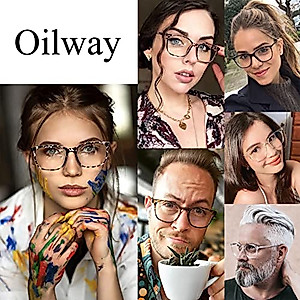 Oilway Blue-Light Blocking Glasses Computer Reading/Gaming/TV/Phones Glasses Fashion Anti Eyestrain UV Glasses for Women Men