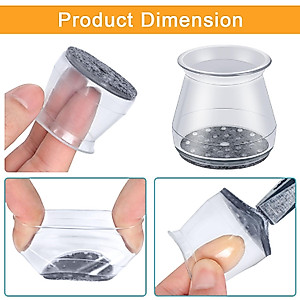 16pcs Chair Leg Floor Protectors,Bar stools Leg Protectors Caps,Dining Room Table Chair Leg Protectors for Hardwood Floors,Chair Leg Covers Silicone Felt Furniture Pads (Small fit: 0.9'' - 1.29'')