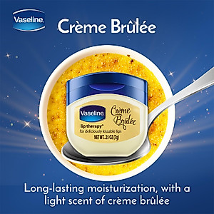Vaseline Lip Balm for Instantly Soft Smooth Lips Crème Brûlée Lip Balm Locks In Moisture to Improve Hydration 0.25 oz