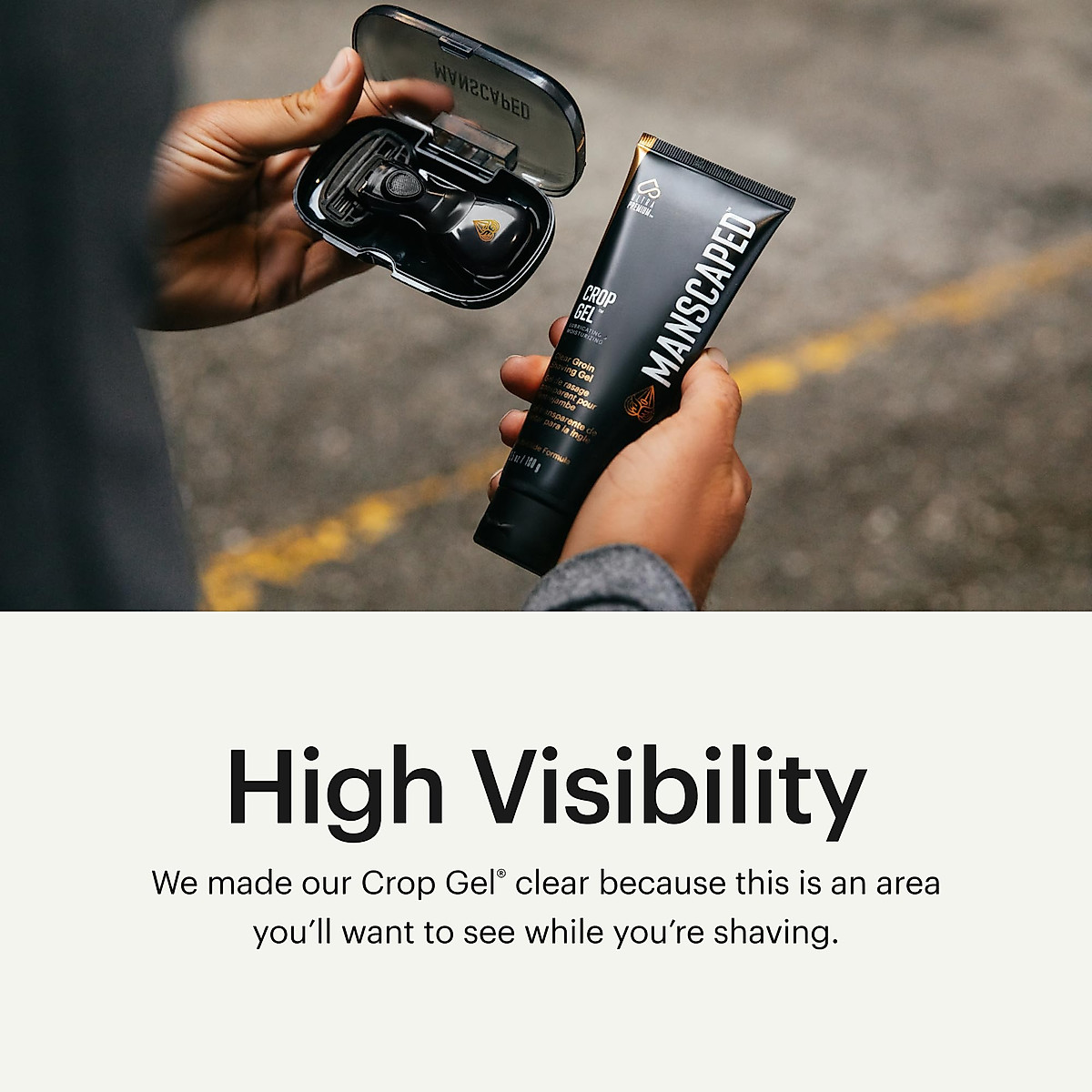 MANSCAPED® Crop Gel® Clear Groin Shaving Gel, Moisturizing and Lubricating Multi-Glide Formula Designed for Below-the-Waist Trimming, Vegan and Paraben-Free (3.5 oz)