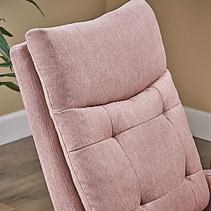 Great Deal Furniture Ishtar Contemporary Glider Swivel Push Back Nursery Recliner - Light Blush and Black Finish