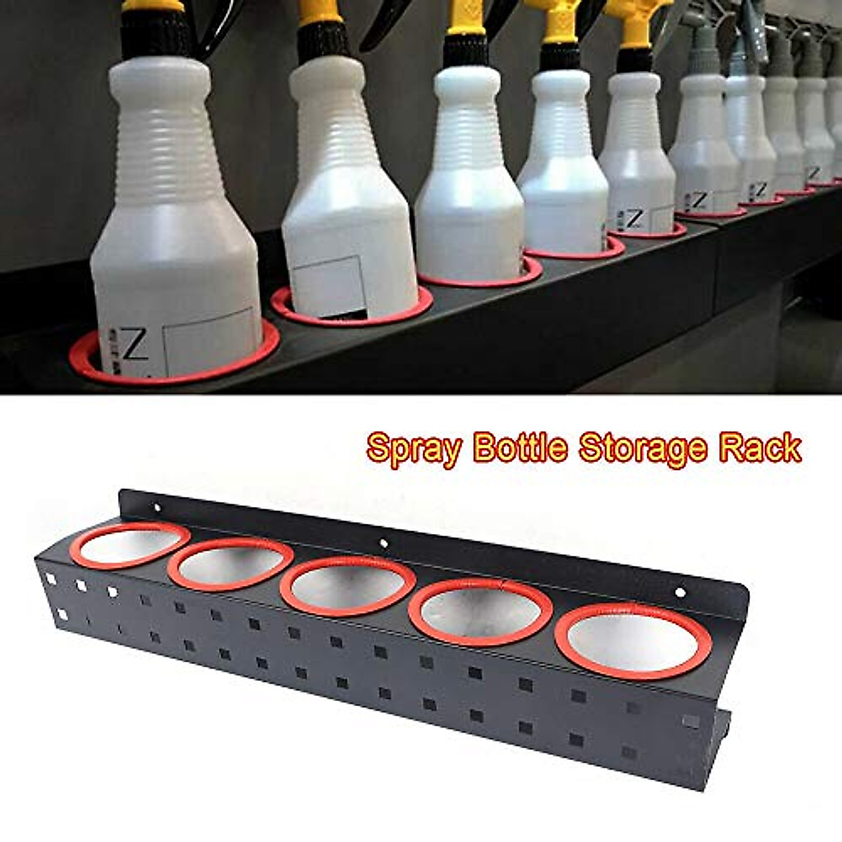 Futchoy Spray Bottle Holder Heavy Duty Spray Bottles Wall-mounted Spray Bottle Rack Car Detailing Tools Spray Can Holder Spray Bottle Storage Rack Can Rack Car Accessory Display Racks for Storage
