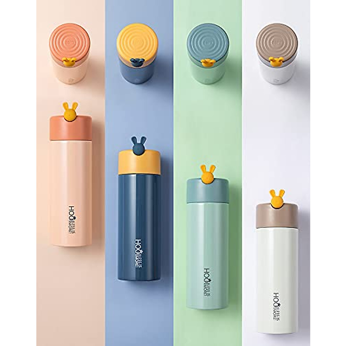 Litaymo Cute Stainless Steel Vacuum Insulated Water Bottle Double Wall Insulated Thermal Bottle Leakproof Vacuum Cup Travel Coffee Mug Green
