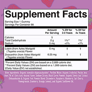 MaryRuth Organics Eye Care Gummies | Zeaxanthin and Lutein | 45 Day Supply | Eye Care Gummy for Adults and Kids | Vegan | Non-GMO | Gluten Free | 90 Count