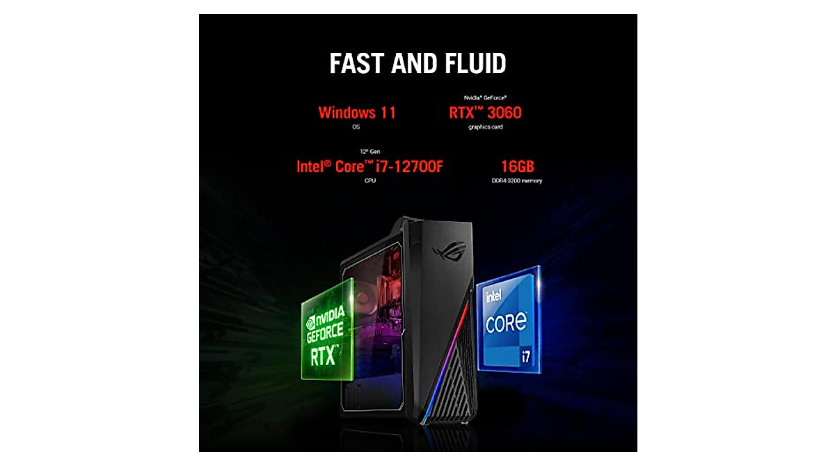 ROG Strix G15 Gaming Desktop PC, Intel Core i7-12700F, GeForce RTX 3060 ...
