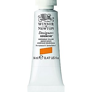 Winsor & Newton Designer's Gouache, 14 ml (0.47oz) tube, Marigold Yellow