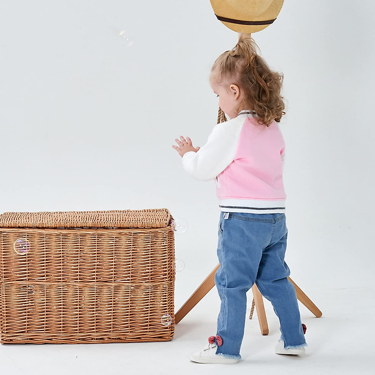 famuka Little Kid Baseball Jacket Warm Cotton Outerwear Toddler Boy Girl Coats (Pink, 2-3T)