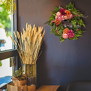 20 Inch Spring Wreath for Front Door Handmade Artificial Flowers Wreath Spring Garland for Front Door Garden Home Decor