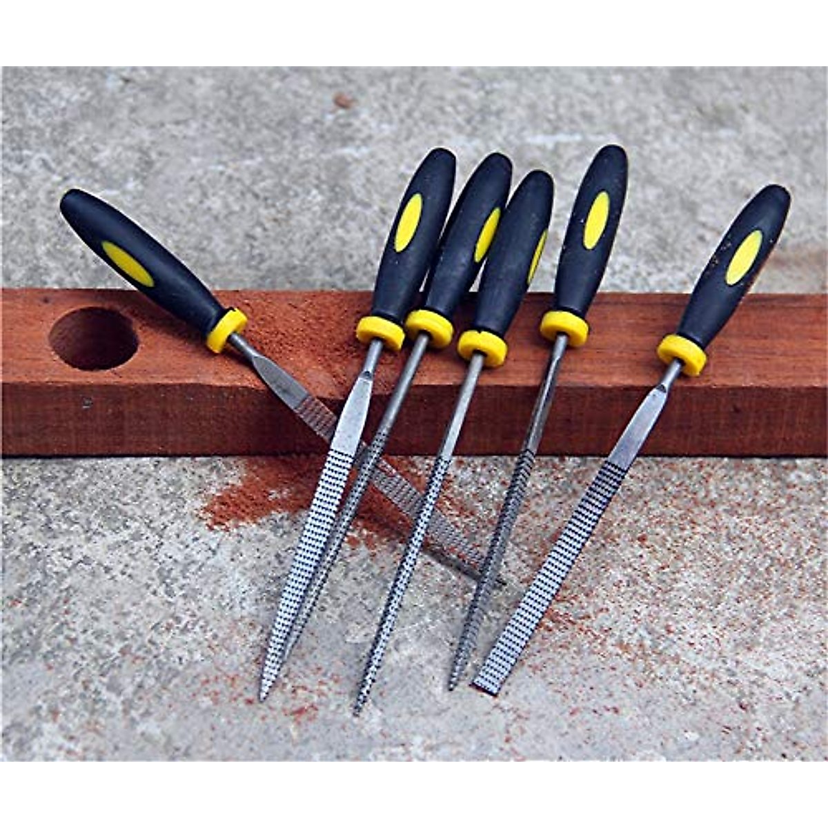 WYZBEN Mini File Set Microtech Needle Rasp Filling Tool Woodworking Files Hobby Hand DIY Folder Metal Filing Flat Wood Carving Tools - (Color: CD-140)
