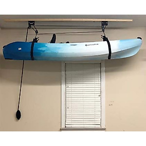 Mrhardware Kayak Hoist Quality Garage Storage Canoe Lift with 100 lb Capacity Even Works as Ladder Lift and Bike Premium Quality (Black)