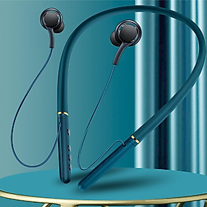 EGMITFX 2023 Sports Bluetooth Headset V5.2 Wireless Bluetooth Earbuds Neckband Headphones 48 Hours of Continuous Playback Time, Lossless Sound Support, Microphone and Volume Remote - Black