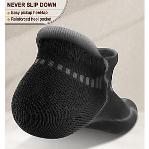 KEMISANT Mens Running Socks 6 Pairs-Athletic Compression Ankle Socks Cushioned for Men Walking-Arch Compression Support(6Pairs,Shoes Size:Men 8-9)