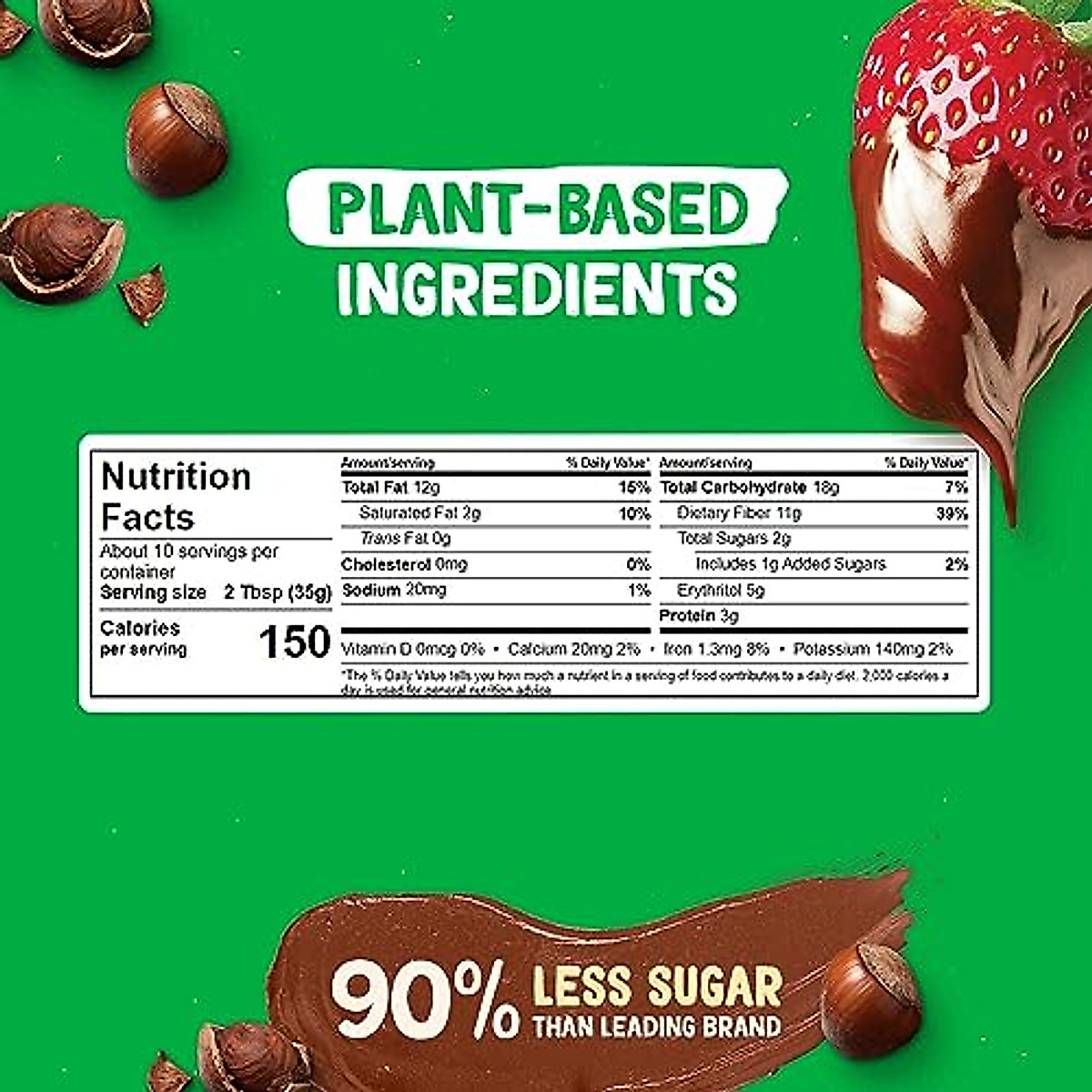 Pyure Hazelnut Spread with Cocoa 2 Net Carbs Keto Snack Gluten-Free, Peanut Free, Plant-Based Hazelnut Spread for Vegan Keto Friendly Food, 13 Ounce (Pack of 1)