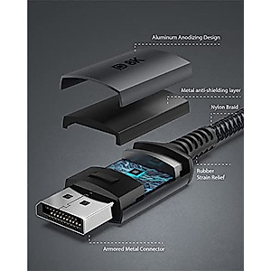 Stouchi USB C to DisplayPort 1.4 8K Cable 2M/6.6Ft Thunderbolt 4/3 to DP 4K@144Hz/120Hz 5K@60Hz 2K@240Hz HBR3 Adapter for iPad Pro M2, 2021 MacBook Pro, M1 Mac Mini, Dell XPS