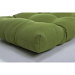 Pillow Perfect Forsyth Solid Indoor/Outdoor Wicker Patio Sofa/Swing Cushion Tufted, Weather and Fade Resistant, 19" x 44", Green
