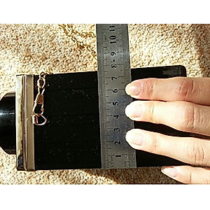 Women Acrylic Black Lipstick Shape Evening Bags Purses Clutch Vintage Banquet Handbag (Black)