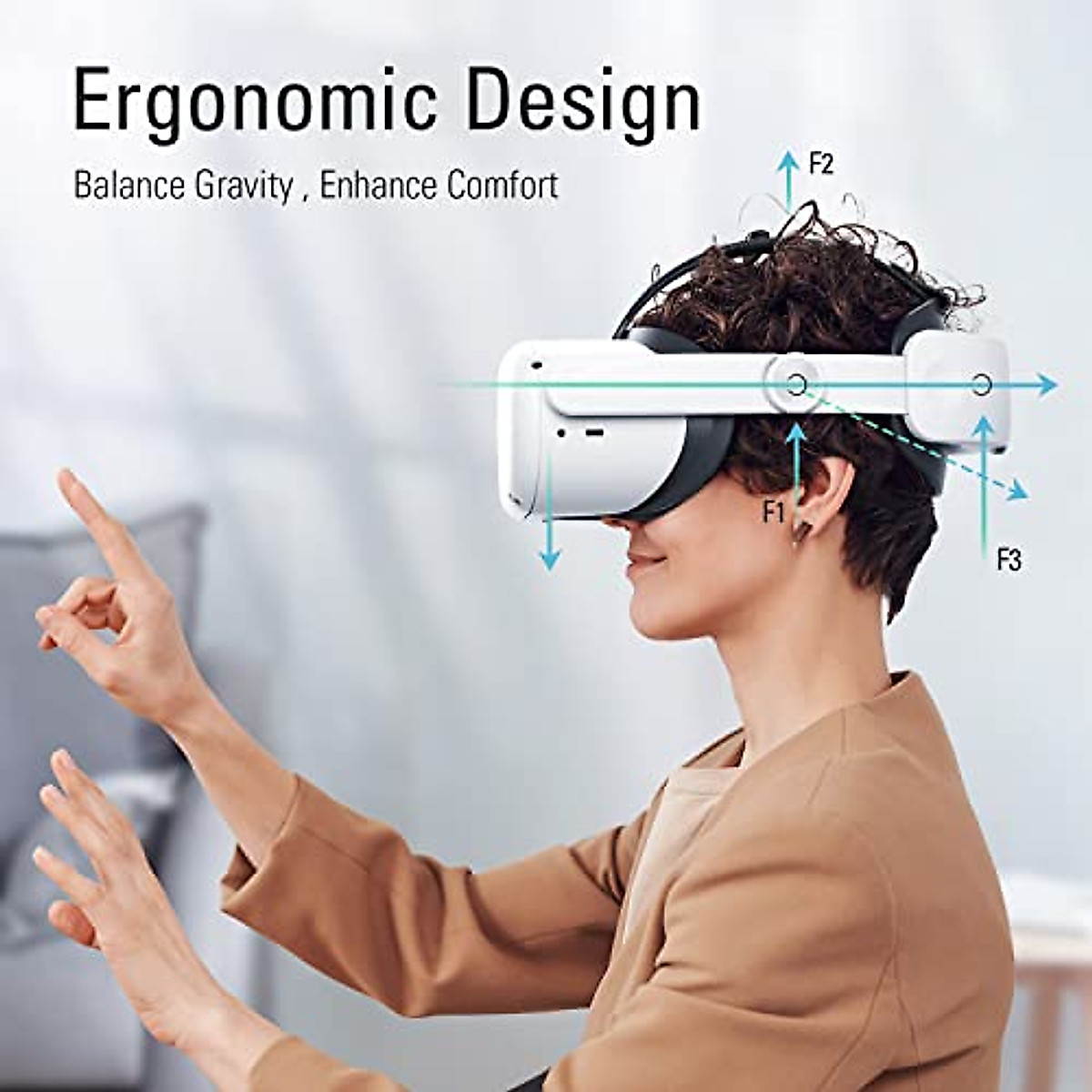 2023 Upgraded Head Strap for Oculus Quest 2, Elite Strap Replacement with Both TPU Silicone Pad & PU Sponge Pad, Comfort Head Strap Accessories Ensures Relaxed Video Games