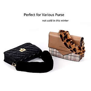 Xiazw Winter Warm Wide Purse Chain Strap Bag Handle Replacement for Handbag (White)