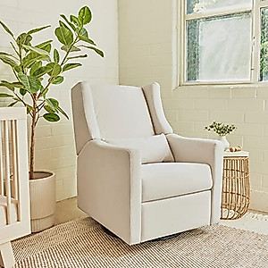 Babyletto Kiwi Electronic Power Recliner and Swivel Glider with USB Port in Performance Cream Eco-Weave, Water Repellent & Stain Resistant, Greenguard Gold and CertiPUR-US Certified