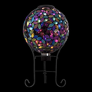 Alpine Corporation GRS122A-SLR Gazing Globe, 10" L x 10" W x 12" H with Stand: 17" H, Purple