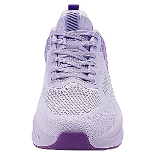 WONESION Womens Slip on Tennis Walking Sneakers Mesh Running Sport Walking Exercises Shoes D Purple