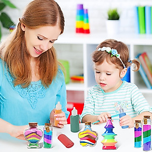 MIKIMIQI 6 Pcs Art Sand, Craft Sand Kit 1.25oz Bottles Sand Arts and Crafts Kit DIY Sand Painting Decorative Sand Vase Glass Sand Scenic Sand Wedding Sand for Decorations (Gold)