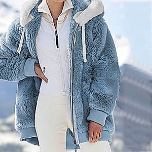 Winter Coats for Women Fashion,Scrub Jackets for Women Puff Sleeve Kawaii Teen Girls Hoodies Tops Aesthetic Plus Size Packable Pea Coat Blazer Heated Jackets for Women Blue