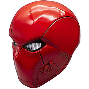XSQUD Red Mask Hood Helmet Durable Adult Cosplay Halloween Costume Prop Party Accessory (RH helmet)