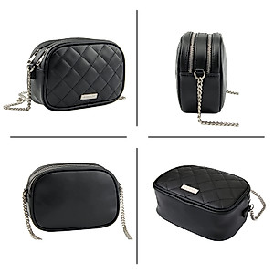 MAXWISE Quilted Crossbody Bags Crossbody Purse Small Crossbody Shoulder Bag with Chain Strap Side Purse for Women