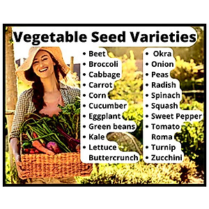 20 Vegetable & Fruit Seeds for Planting Your Outdoor & Indoor Home Seed Garden, Survival Gear Kit Includes 3200 Seeds, A Growing Guide & Mylar Package Gardening Heirloom Non-GMO Veggie Seed B&KM Farm