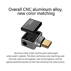 Linsoul DDHIFI TC35C HiFi Audio Adapter Converter with 3.5mm Plug, ALC5686 DAC Chip, T-Shaped OTG Plug, Aluminum Alloy Case for Android (TC35C, Type C)