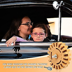 Dualshine Decal Remover Eraser Wheel, Rubber Wheel Decal Remover Car Sticker Remover Tool Rubber Decal Eraser Wheel Adhesive Remover 4”Pad with Drill Adapter Kit