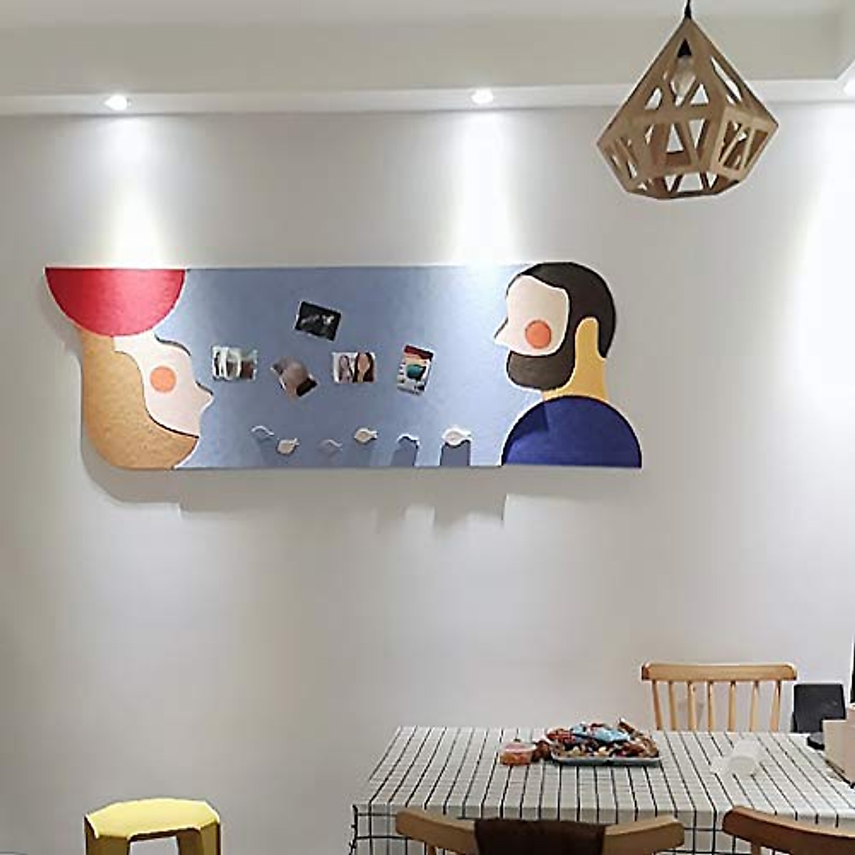 Abstract Felt Cork Board, self-Adhesive Background Wall Sticker for Living Room, DIY Creative Note Binding Board/Message Board