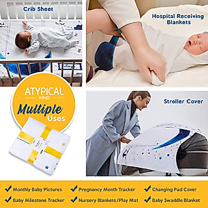 Atypical Kind Monthly Baby Milestone Blanket | Baby Monthly Milestone Blanket for Boy & Girl | Baby Boy Gifts, Nursery Blanket Baby Shower | Newborn Baby Month Blanket | Baby Growth Chart Blanket