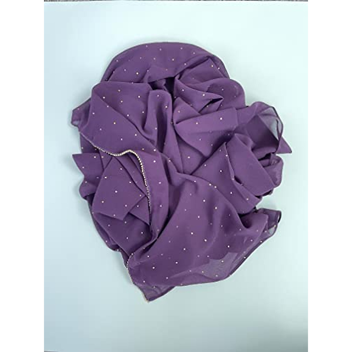 Abllore Bubble Chiffon Scarf for Women - Lightweight Solid Color Hijab Scarf - Sun-Proof Shawls Wrap for Evening Dresses (Purple)