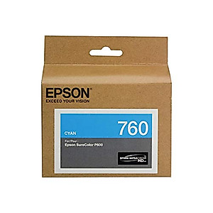Epson T760 Ultrachrome HD Ink Set for SureColor P600 Printer - HD Black (Photo/Matte/Light/Light-Light), HD Cyan, HD Magenta (Vivid/Vivid Light), HD Yellow, HD Light Cyan, Museo Silver Rag Sampler