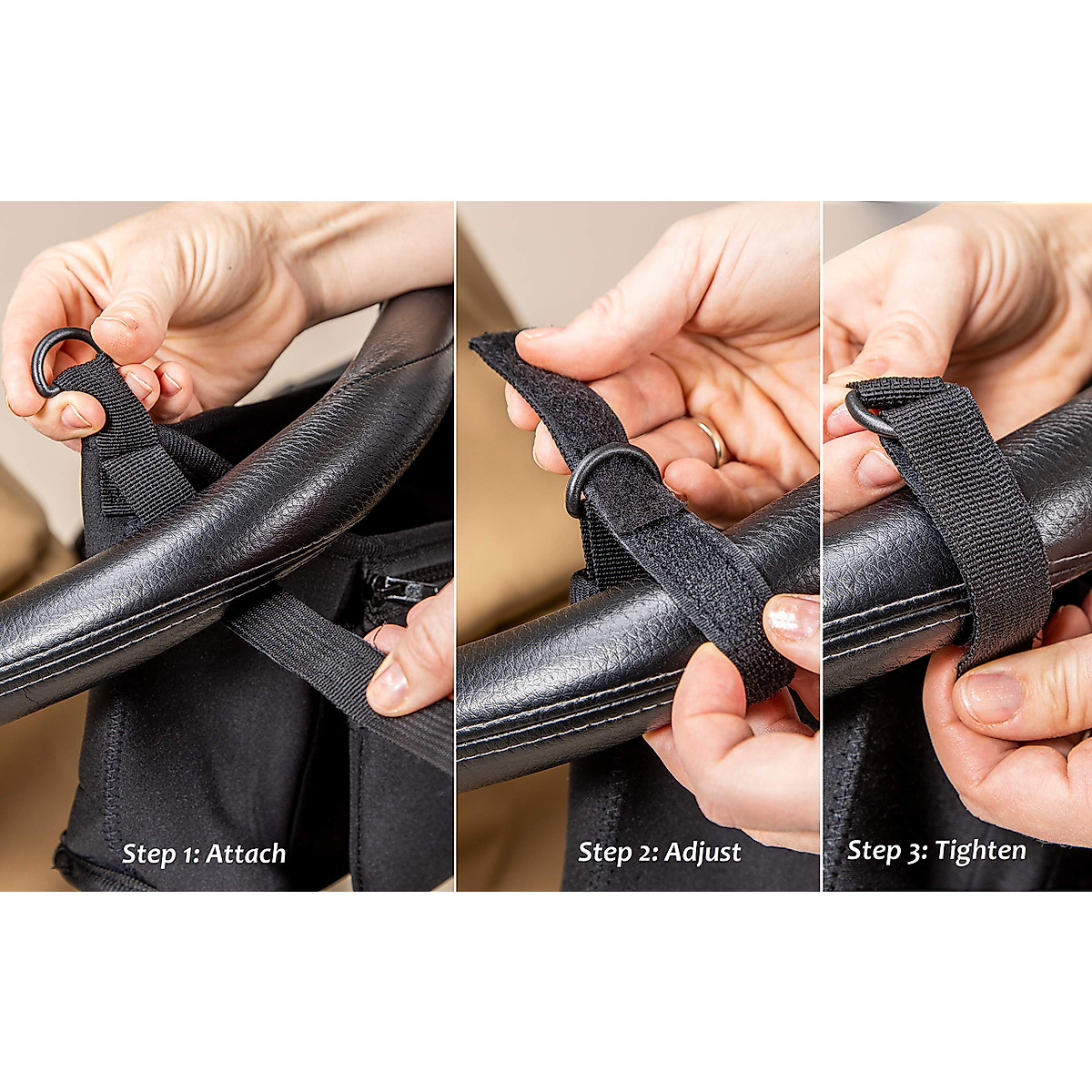 Universal Stroller Organizer Chevron - Non-Slip Stroller Caddy with Cup Holders and Pockets | Sleek Design Stroller Accessory | Fits Most Strollers, incl Jogging Strollers, Travel Systems and Wagons