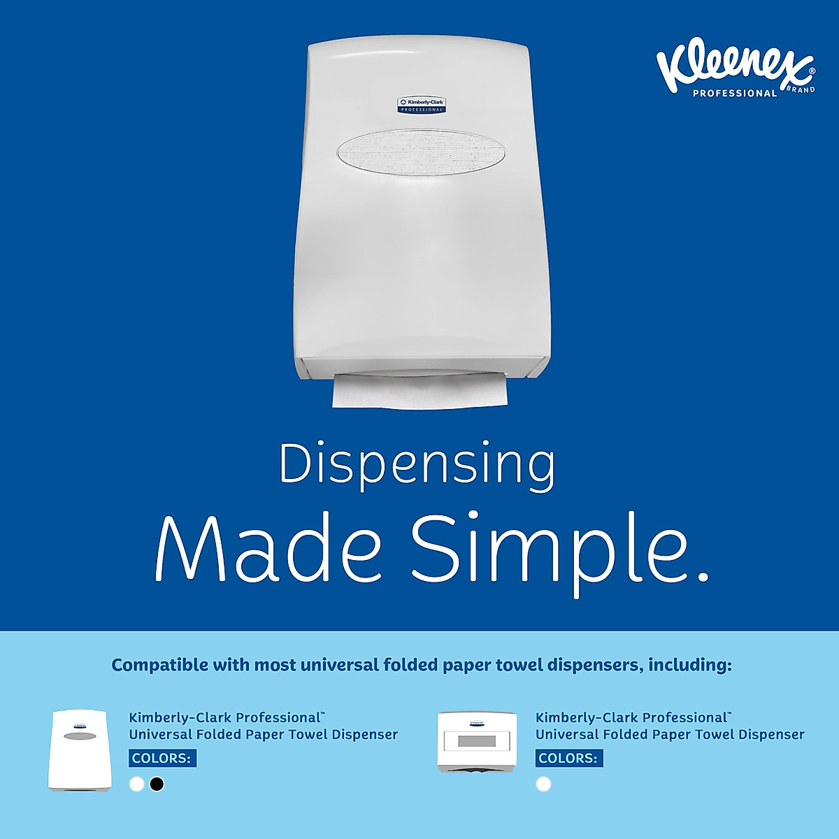 Kleenex Multifold Paper Towels (02046), White, 8 Packs/Convenience Case, 150 Tri Fold Paper Towels/Pack, Pack of 8, Total 1,200 Towels/Case