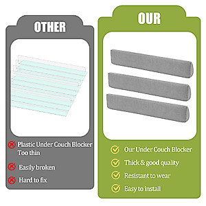 MABAZOO Triangular Toy Blocker for Under Furniture, Under Couch Blocker, Under Sofa Toy Blockers for Pets, Bed Blockers for Under Bed, Stop Things from Sofa, Bed, Other Furniture(3 Pack)