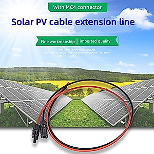 Jtron 20 Feet 10AWG Solar Extension Cable Wire with Weatherproof Female and Male Solar Connector Adapter Kit Female and Male Connector(20FT Red + 20FT Black) (20FT 10AWG)