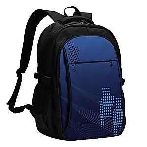 School Backpack Large Capacity Leisure Travel Backpack With The USB Charging Port(Rhythm)