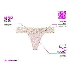 Maidenform womens Sexy Must Haves Lace Thong Panties, Black, Medium US