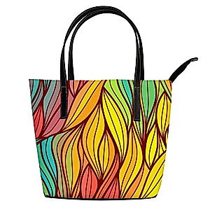 Fashion Tote Handbags Women's Soft Tote Shoulder Bag for Women Work Shopping Top Handle Satchel Bags, 15.8×4×15.4 inches,Colorful Floral