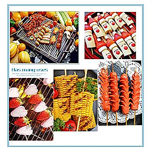 FLYPARTY 200Pcs Bamboo Skewers - 4mm Thick 16 Inch Premium Natural BBQ Bamboo S'Mores Skewers Marshmallow Roasting Sticks,Perfect for Hot Dog Kebab Sausage Camping Party Craft Projects (16 inch)