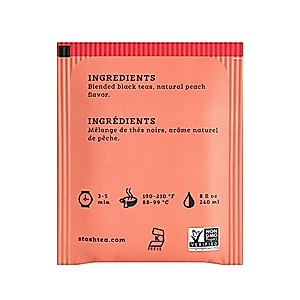 Stash Tea Peach Black Tea, 6 Boxes With 20 Tea Bags Each (120 Tea Bags Total)