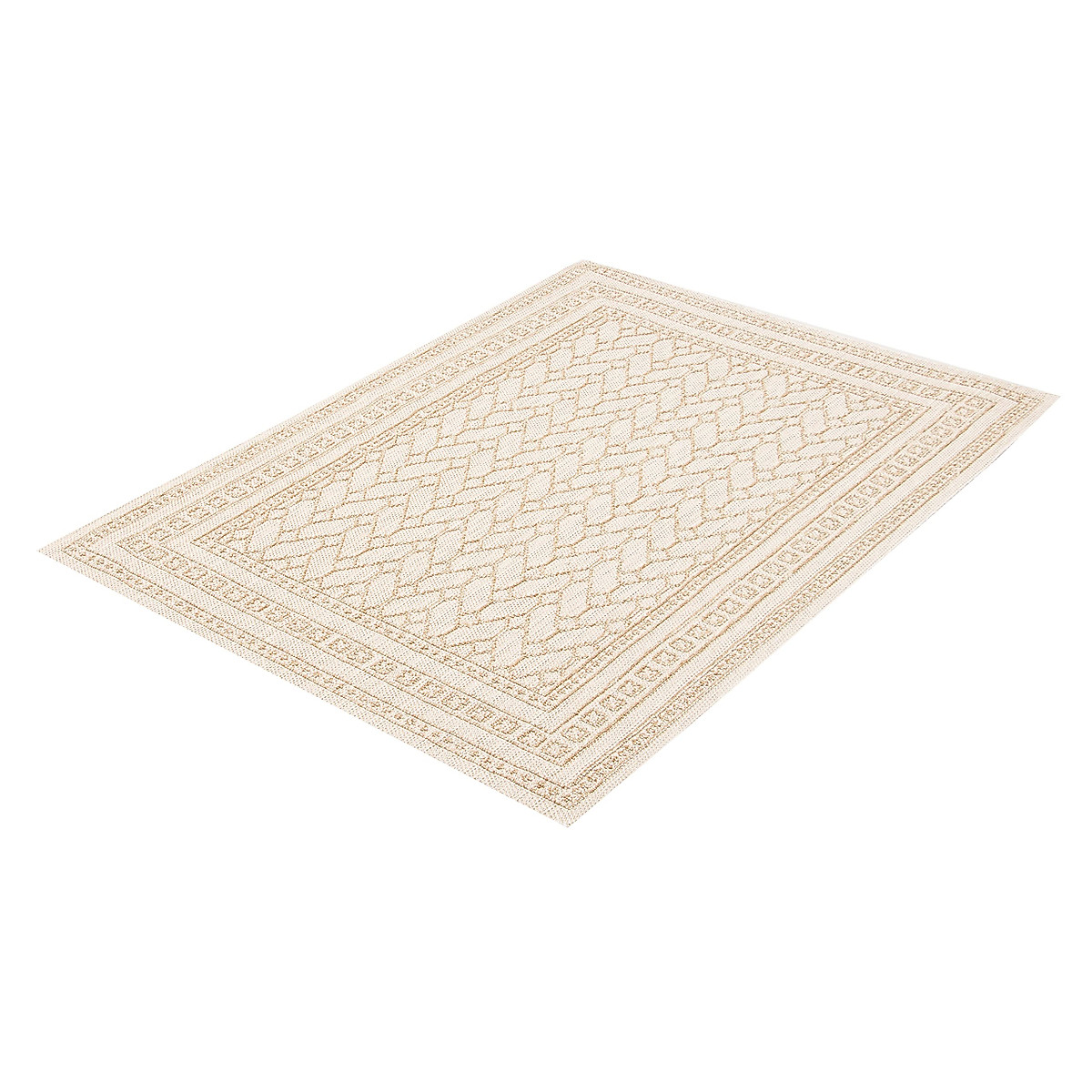 eCarpetGallery Vintage Turkish Area Rug for Living Room Bedroom 5x7 Taupe Carpet, High Low Pile Textured Rug, 368016
