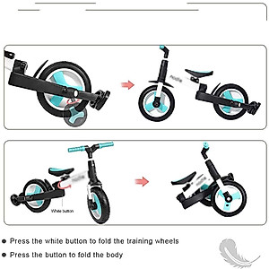 SZNWJ Ygqtbc 4 in 1 Kids Trike Enlarged Children Walker with Parent Steering Push Handle,Folding Balance Bike for 1-6 Years Old Boys Girls (Color : B)